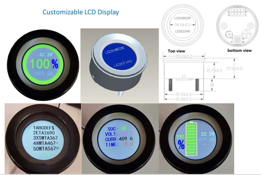 Customizable TFT LCD display indicator with CANBus RS485 communication ...